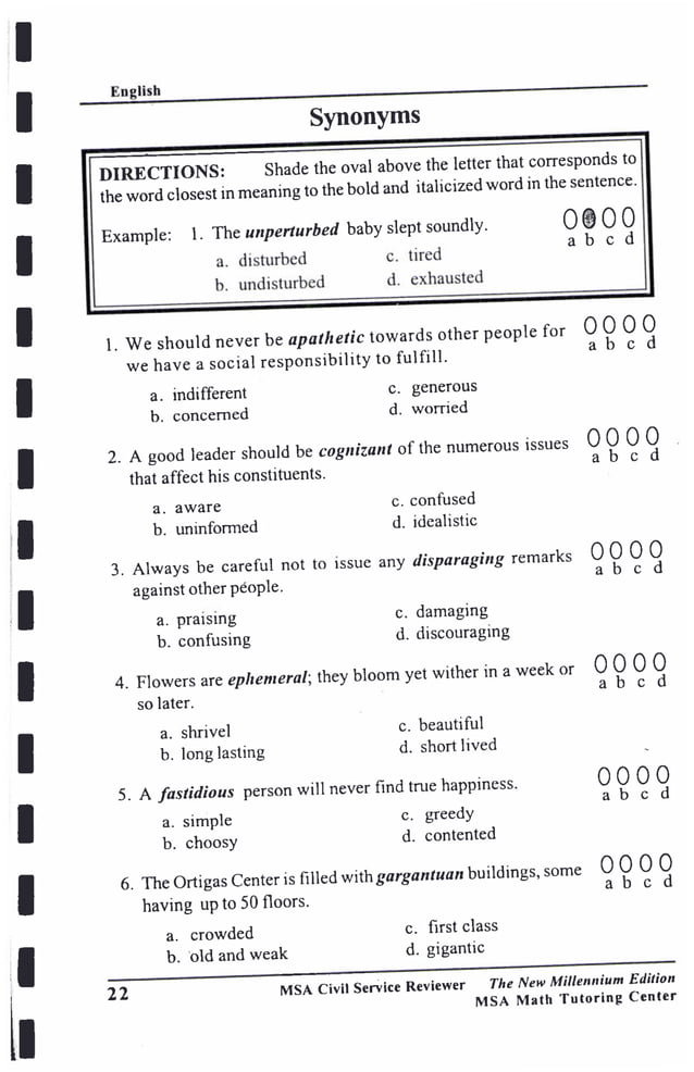 Civil Service (CS) Examination Reviewer | PDF