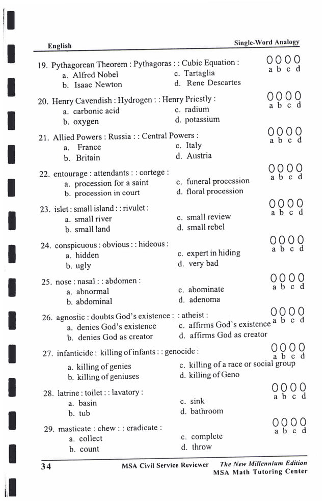 Civil Service (CS) Examination Reviewer | PDF