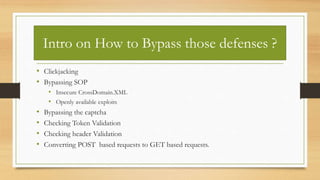 Introduction to CSRF Attacks & Defense | PPTX