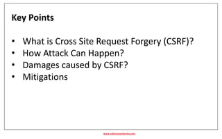 Cross Site Request Forgery (CSRF) Scripting Explained | PPTX