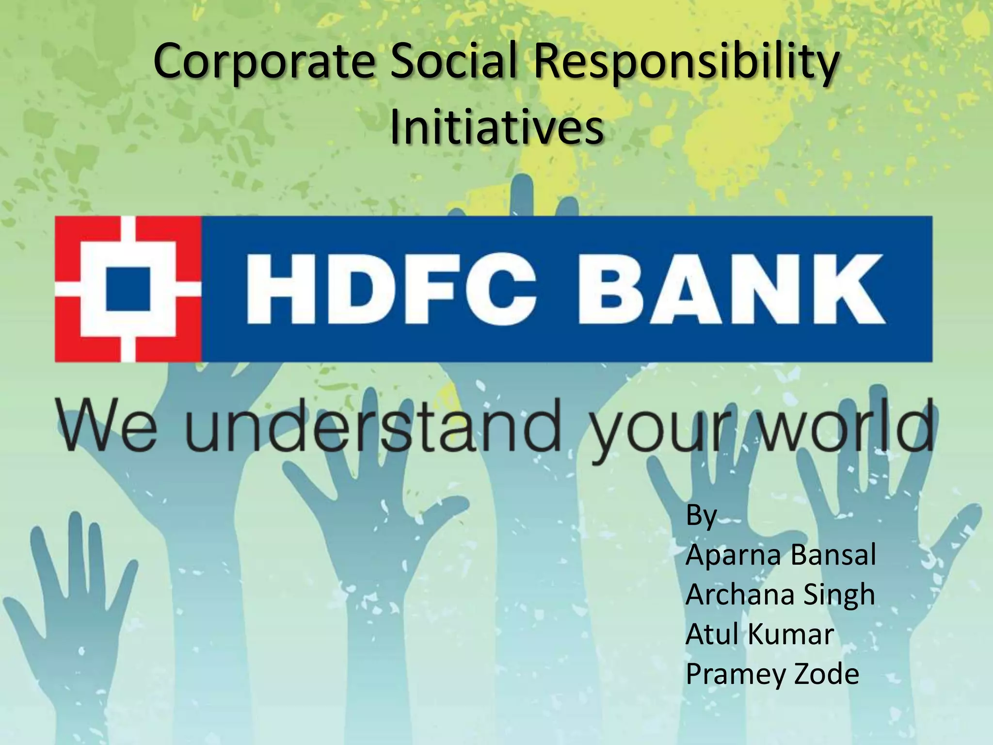 Corporate Social Responsibility Initiatives by HDFC Bank and HDFC Life ...