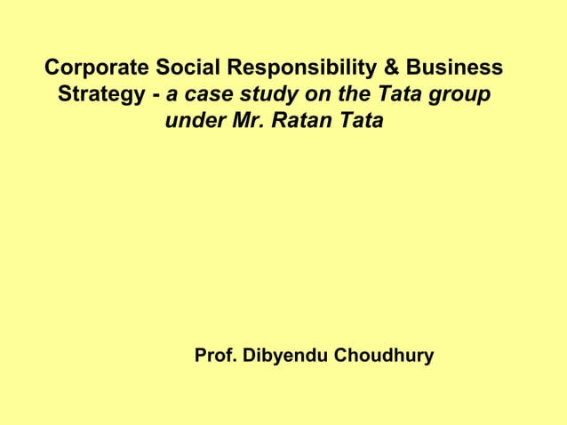 Csr fpr tata group | PPT
