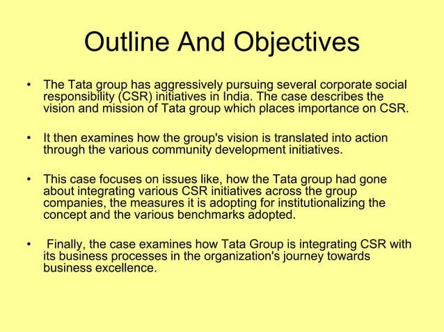 Csr fpr tata group | PPT