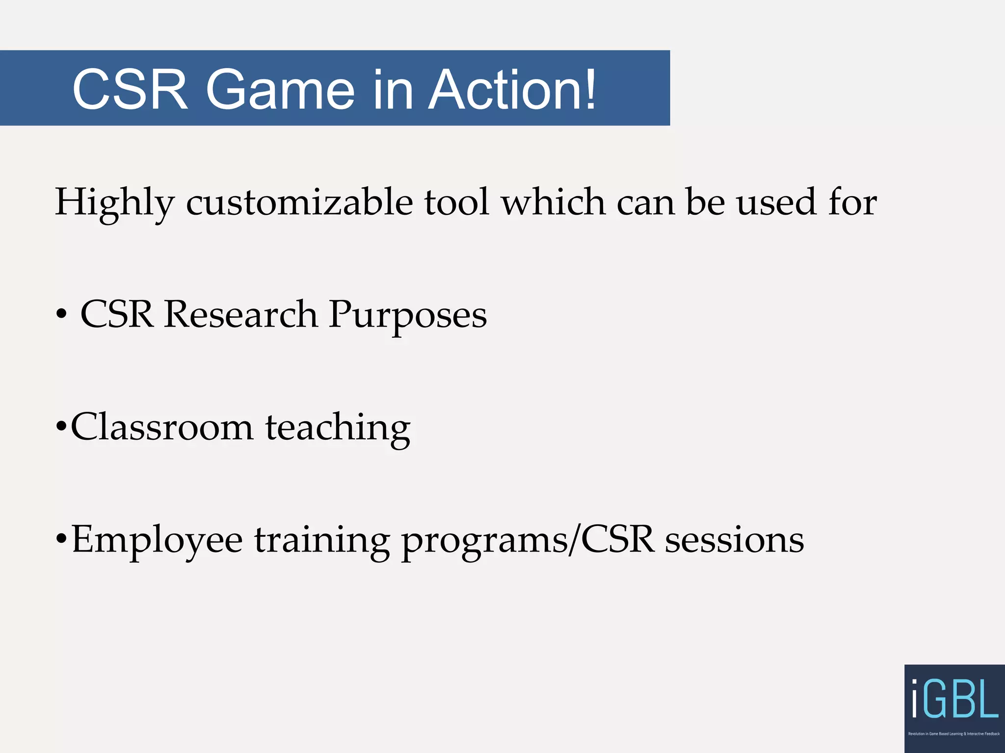Csr game ppt | PPTX