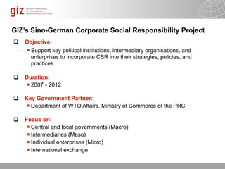 CSR in China examples from GIZ | PDF | Business | Business and Finance
