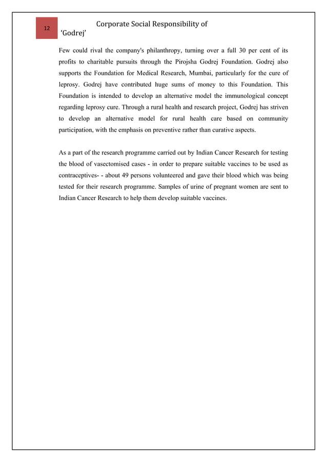 Csr godrej abhishek mokal | DOC