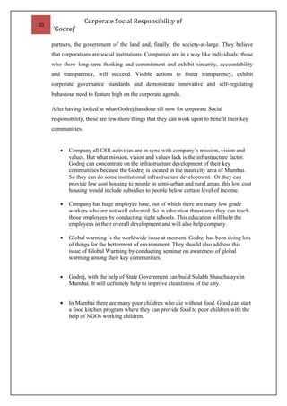 Csr godrej abhishek mokal | DOC