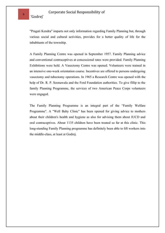 Csr godrej abhishek mokal | DOC