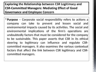 CSR Implementation.pptx for business graduates | PPTX