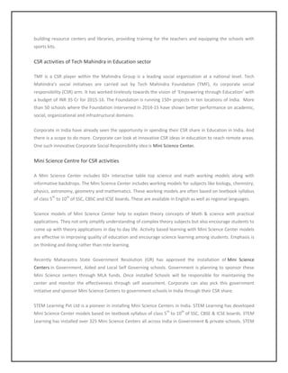 Csr in education in india | PDF