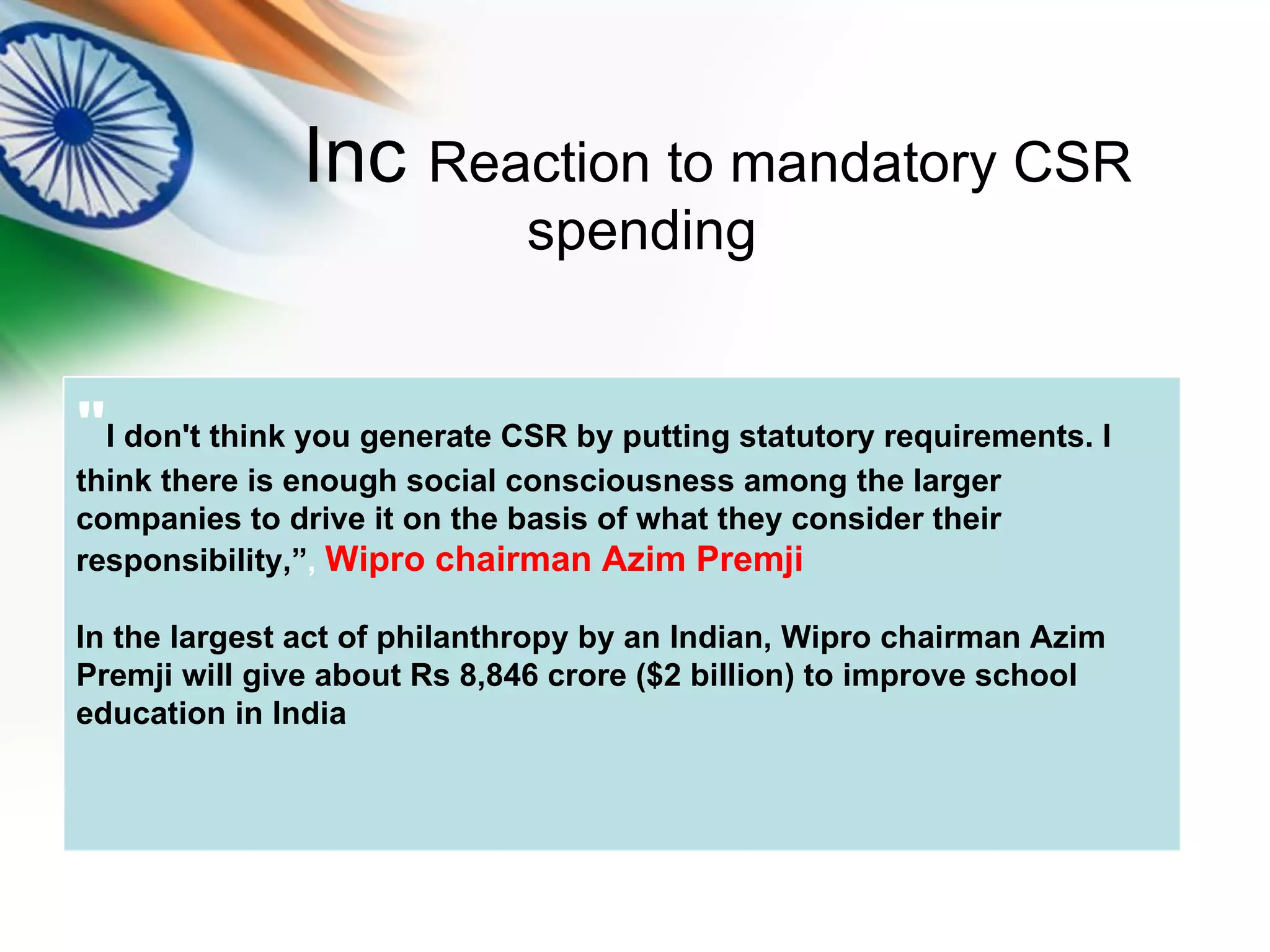 Mandatory CSR- is it great Idea | PPT | Free Download