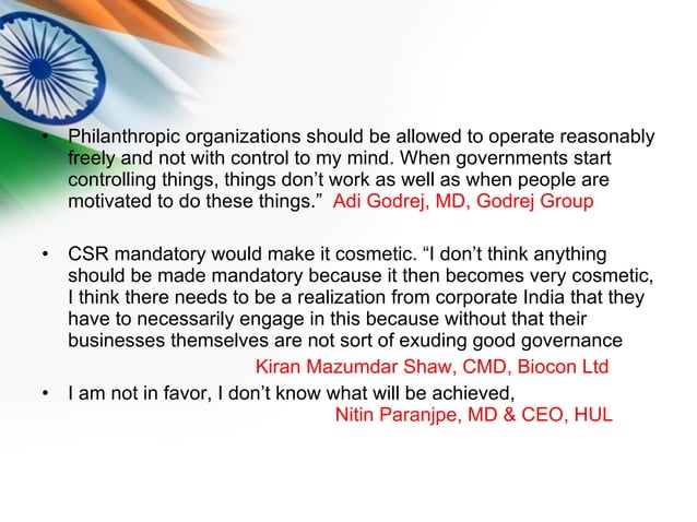 Mandatory CSR- is it great Idea | PPT
