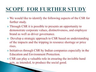Csr in india ,a case study on hindalco | PPTX