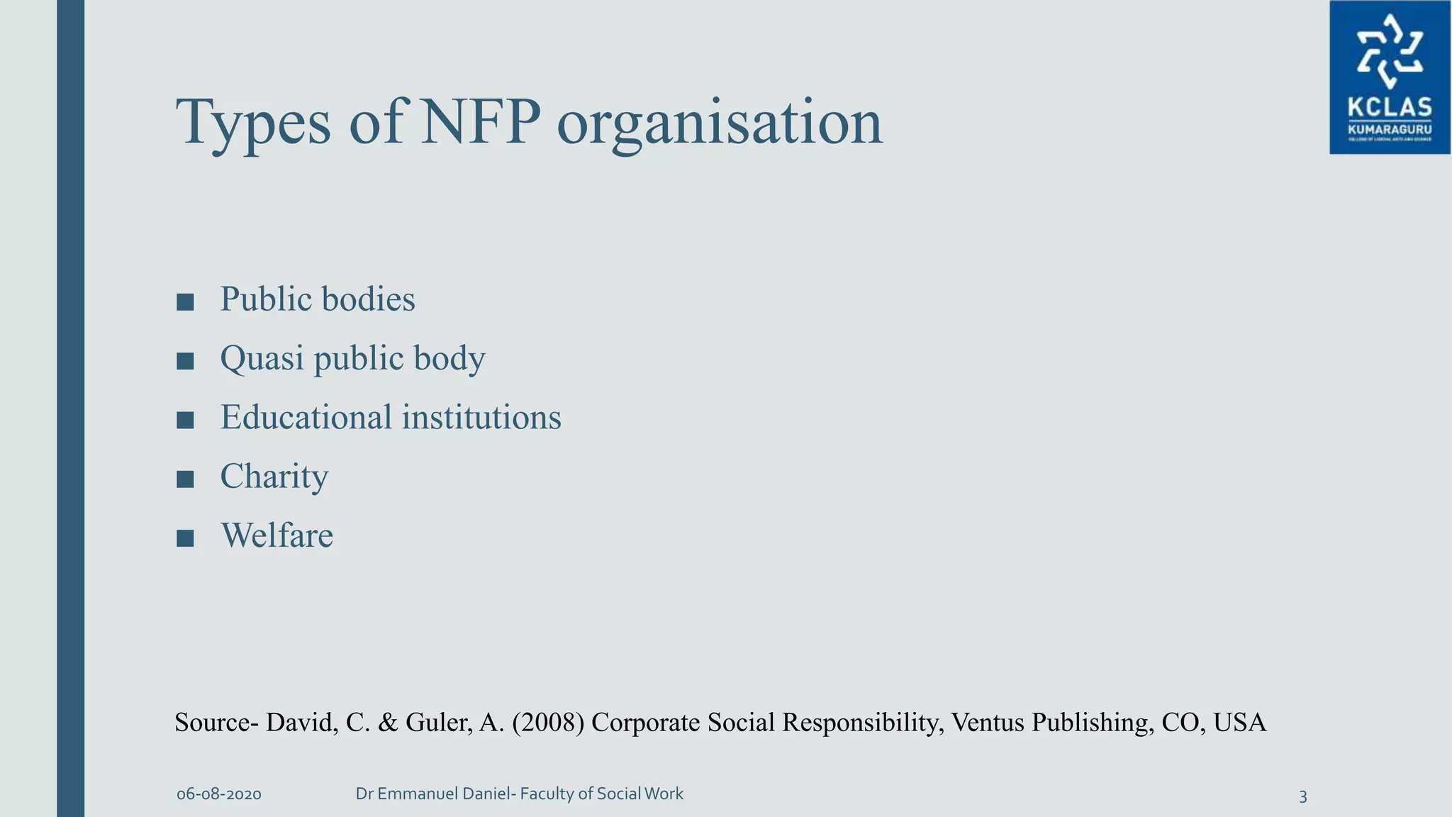 CSR in Not for Profit Organisations | PPTX