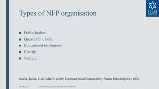 CSR in Not for Profit Organisations | PPTX