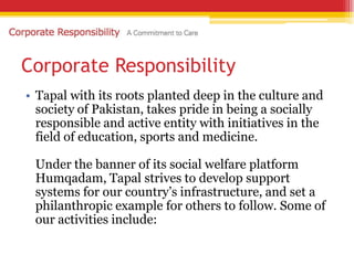 CSR Activities in Tapal Tea | PPTX