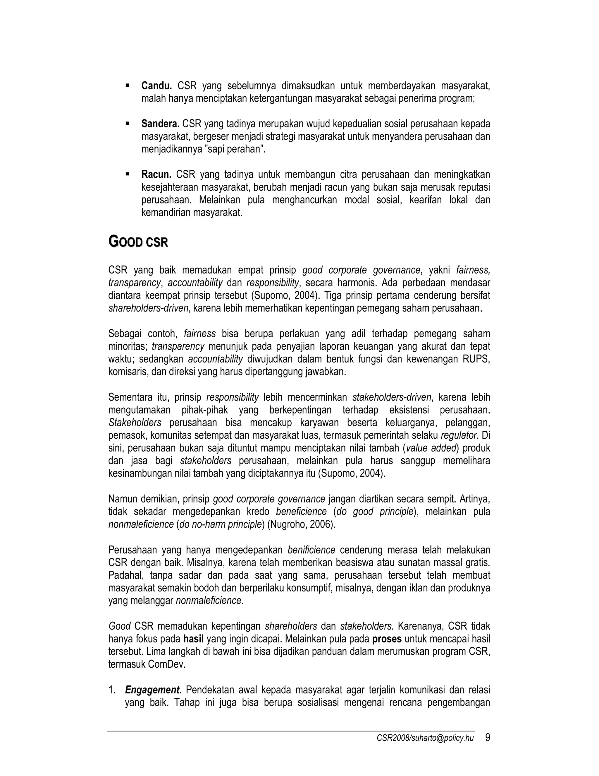 CSR Inti Pesan | PDF