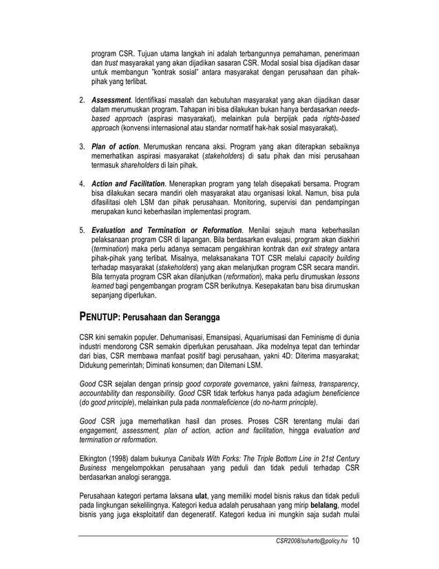 CSR Inti Pesan | PDF