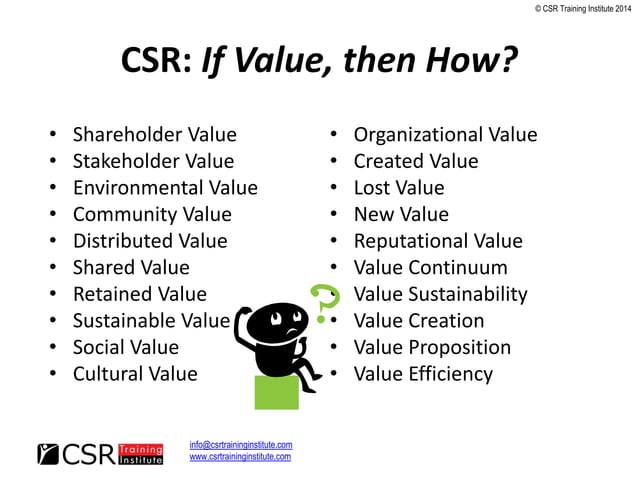 CSR: Its ALL about Value | PPT