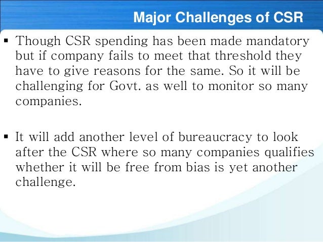 Corporate Social Responsibility Details and Challenges