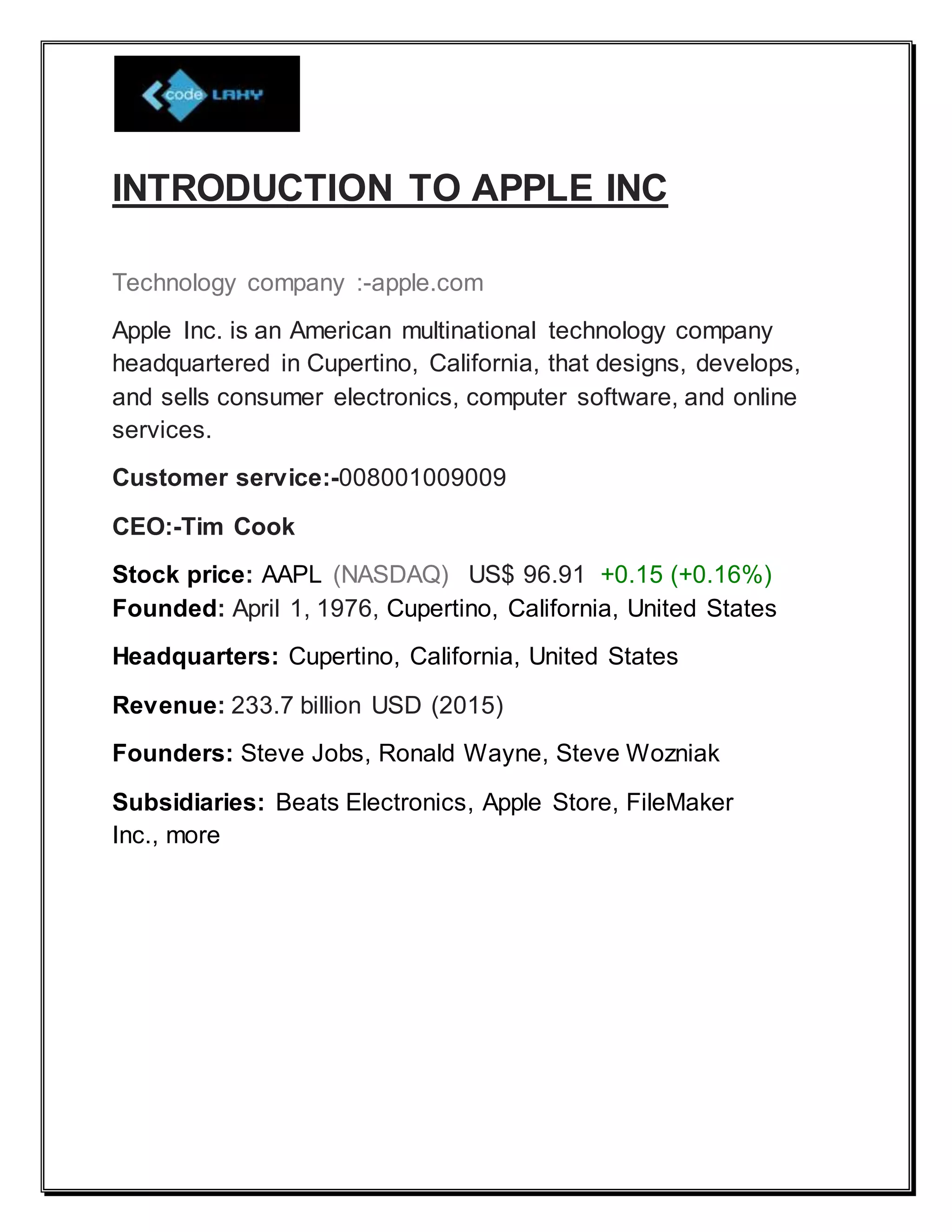 CORPORATE SOCIAL RESPONSIBILITY OF APPLE | DOCX