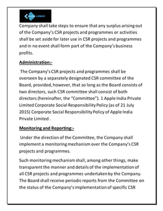 CORPORATE SOCIAL RESPONSIBILITY OF APPLE | DOCX