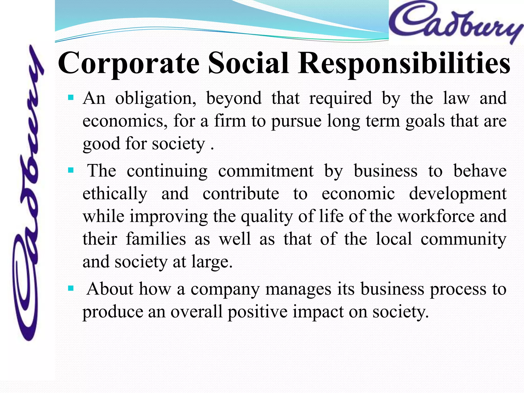 Csr of cadburry final | PPTX