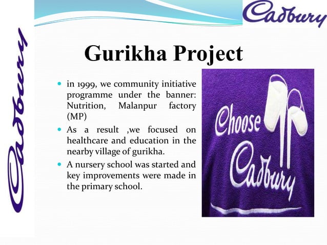 Csr of cadburry final | PPTX | Green Solutions | Business