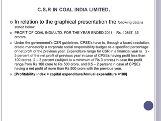 Csr of coal india | PPT