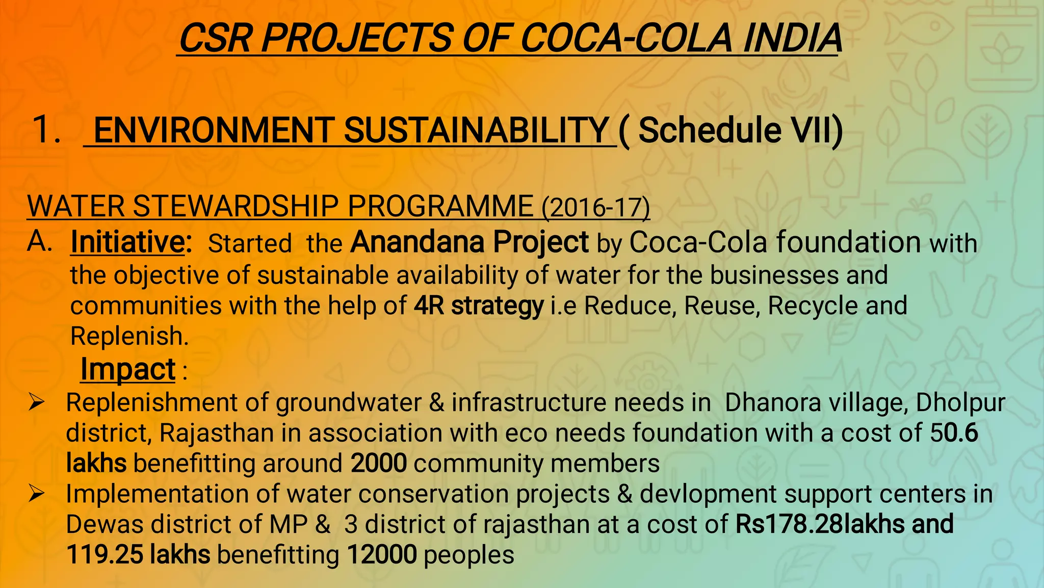 CSR activities of Coca Cola India | PDF