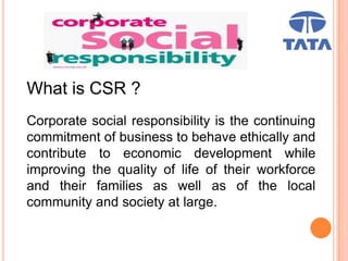 Csr of tata | PPTX