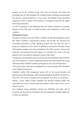Csr of vodafone | DOC