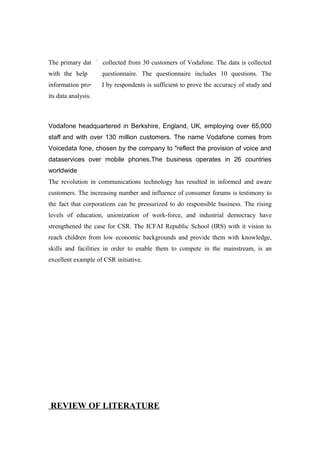 Csr of vodafone | DOC