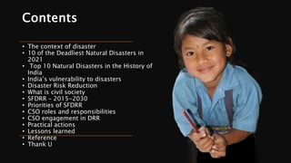 Role of Civil Society in DRR Implementation of the SFDRR in the context ...