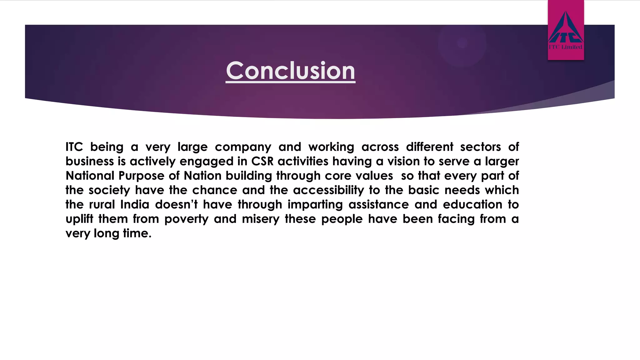 CSR on ITC Ltd. | PPTX