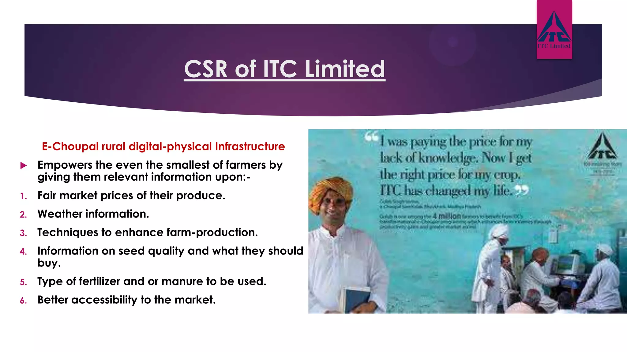 CSR on ITC Ltd. | PPTX