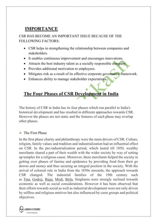 CSR ACTIVITY BY LARSEN & TOUBRO | PDF