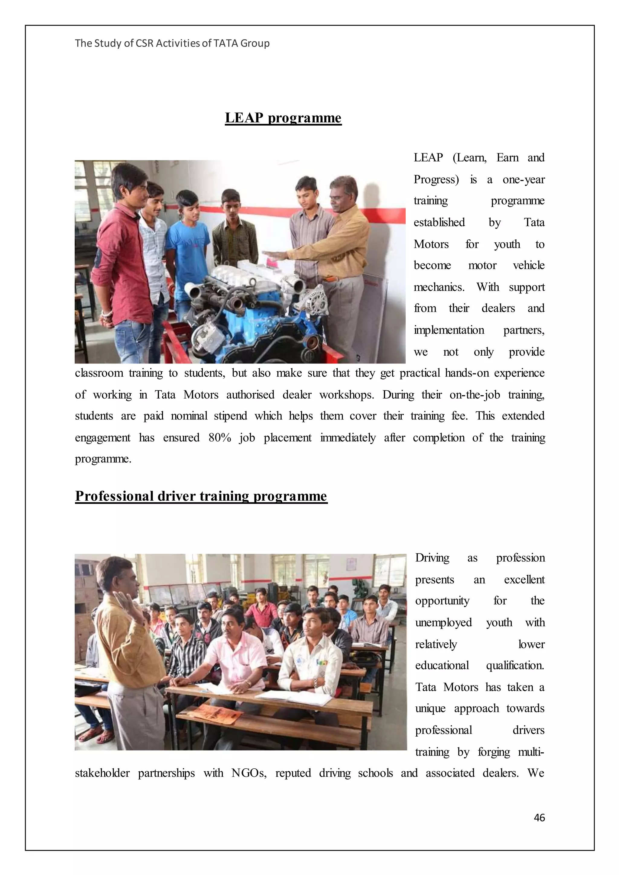 Corporate Social Responsibility Activities of Tata Group | DOCX