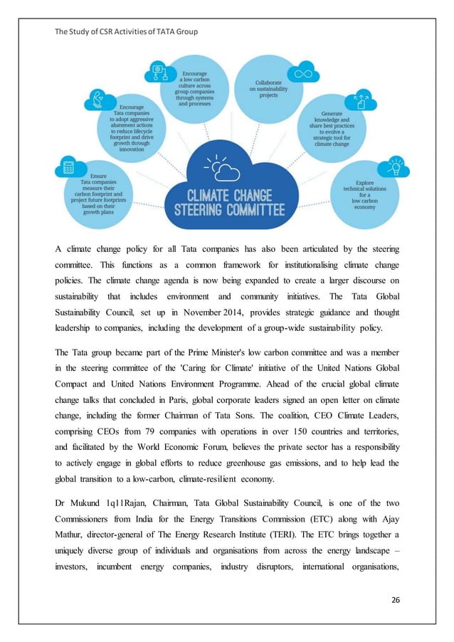 Corporate Social Responsibility Activities of Tata Group | DOCX