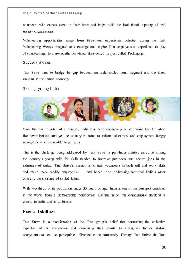 Corporate Social Responsibility Activities of Tata Group | DOCX