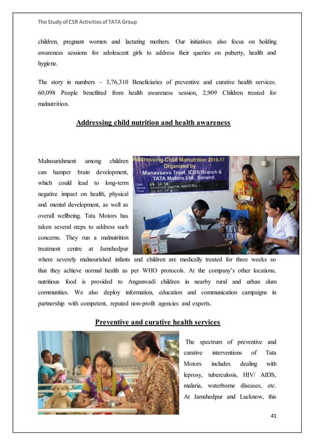 Corporate Social Responsibility Activities of Tata Group | DOCX