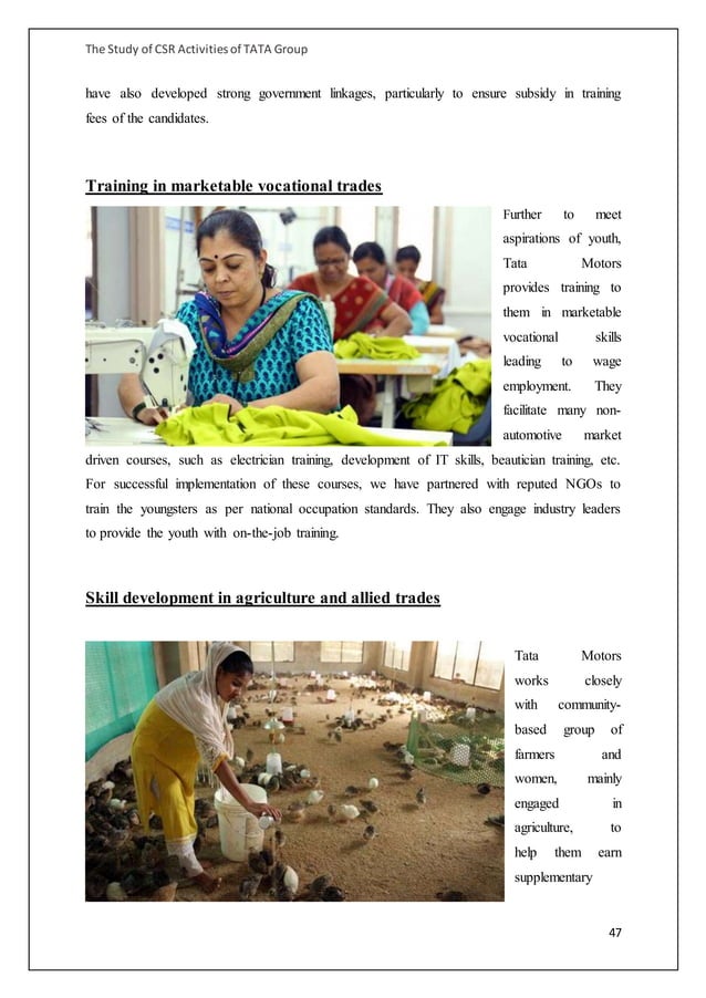 Corporate Social Responsibility Activities of Tata Group | DOCX