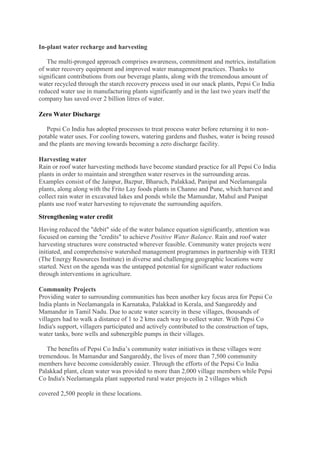 Csr pepsi co india | DOCX
