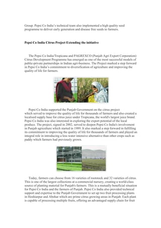 Csr pepsi co india | PDF