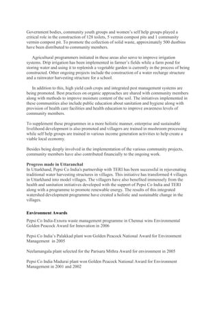 Csr pepsi co india | PDF