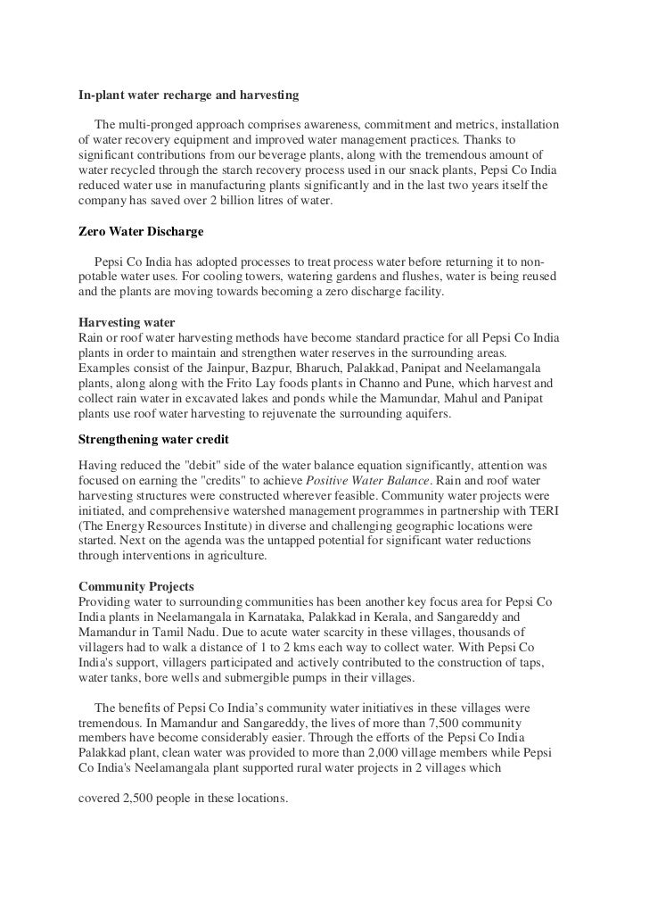 Csr pepsi co india