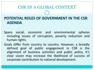 CSR in Global Context and in International Business | PPTX