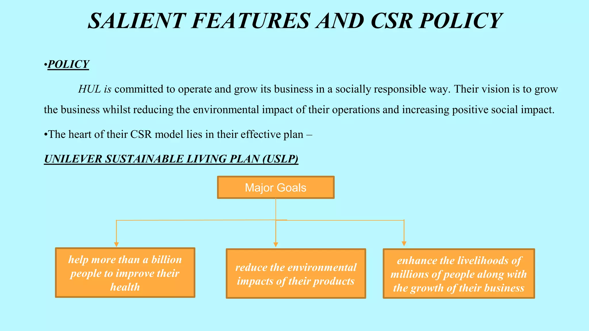 CSR ACTIVITIES OF HINDUSTAN UNILEVER | PPTX