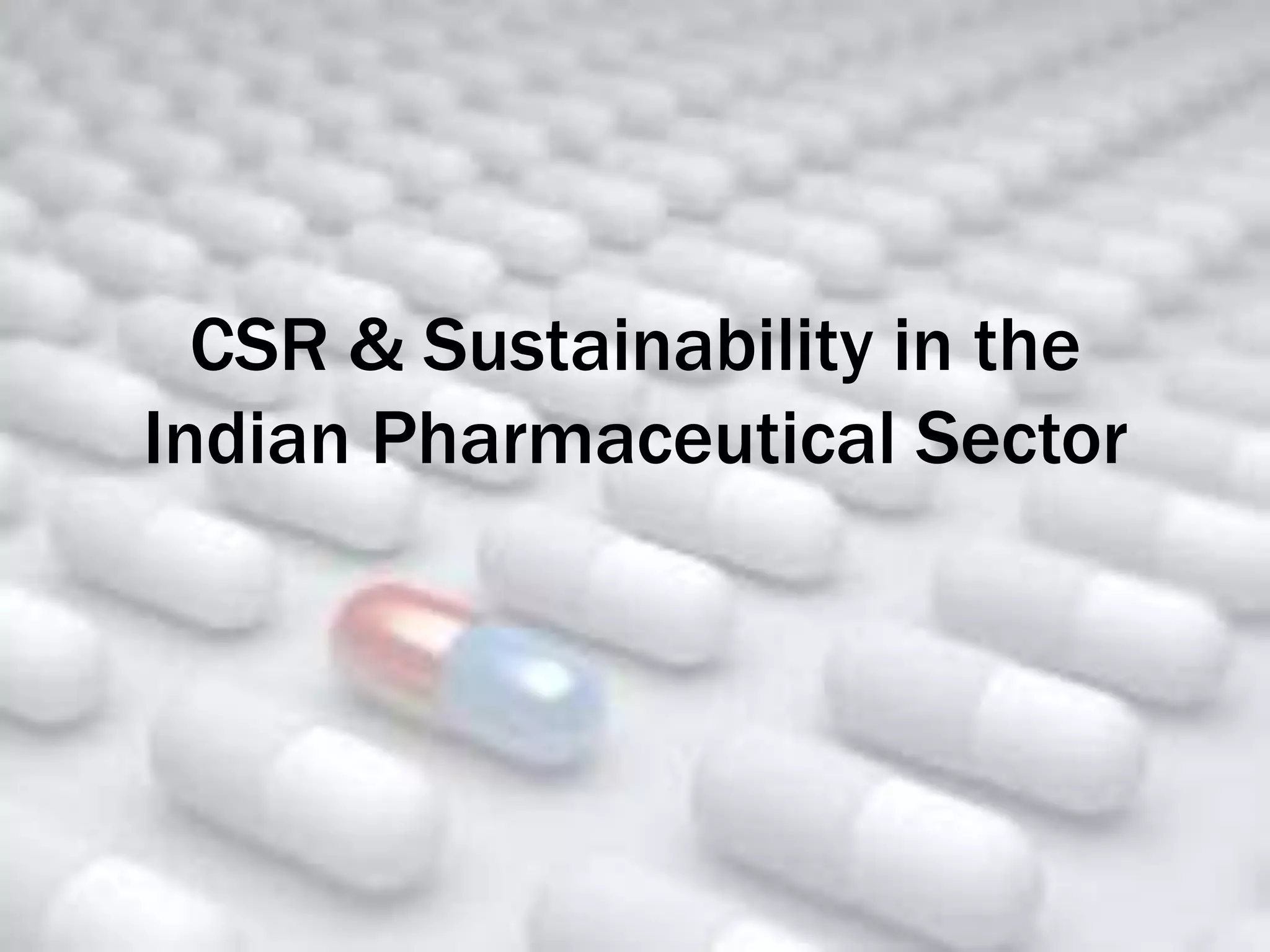 CSR & Sustainability in the Indian Pharmaceutical Sector - Focus on GSK ...