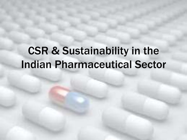 CSR & Sustainability in the Indian Pharmaceutical Sector - Focus on GSK ...